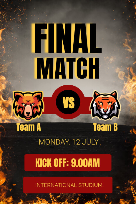 Copy of Black Abstract Match Day Poster | PosterMyWall