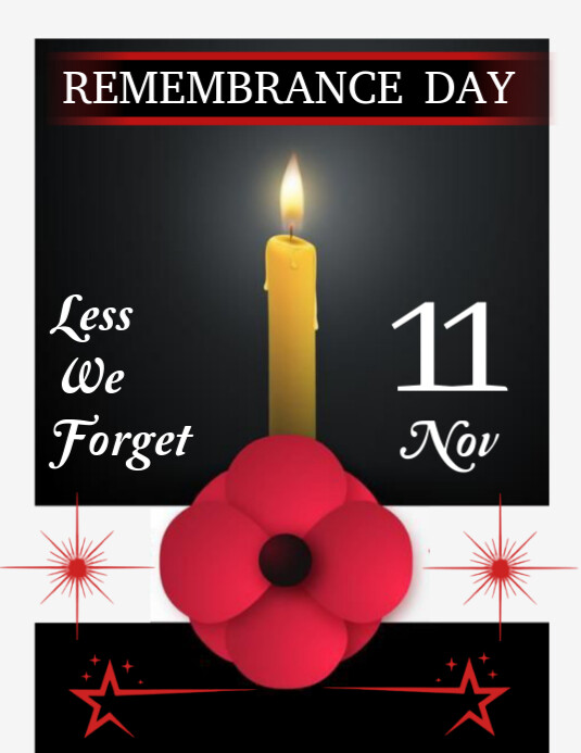 Modèle Black Abstract November 11 Remembrance Day Flyer (us Letter ...