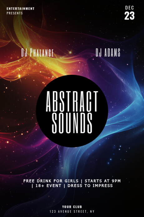 Black Abstract Party Poster Template | PosterMyWall