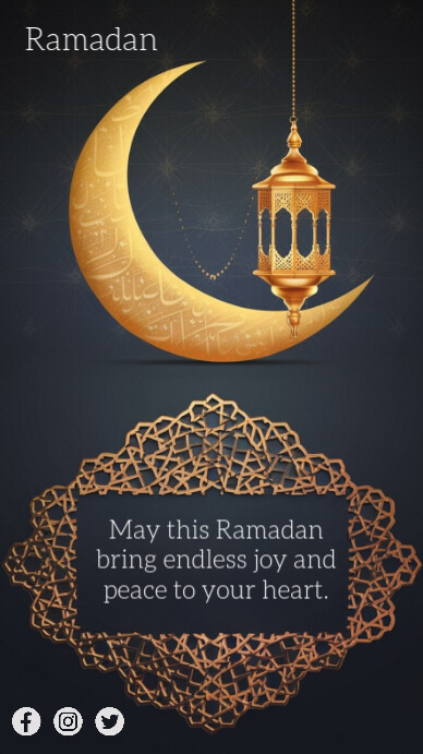 Black Abstract Ramadan Greeting Post For Instagram And Social Media ...