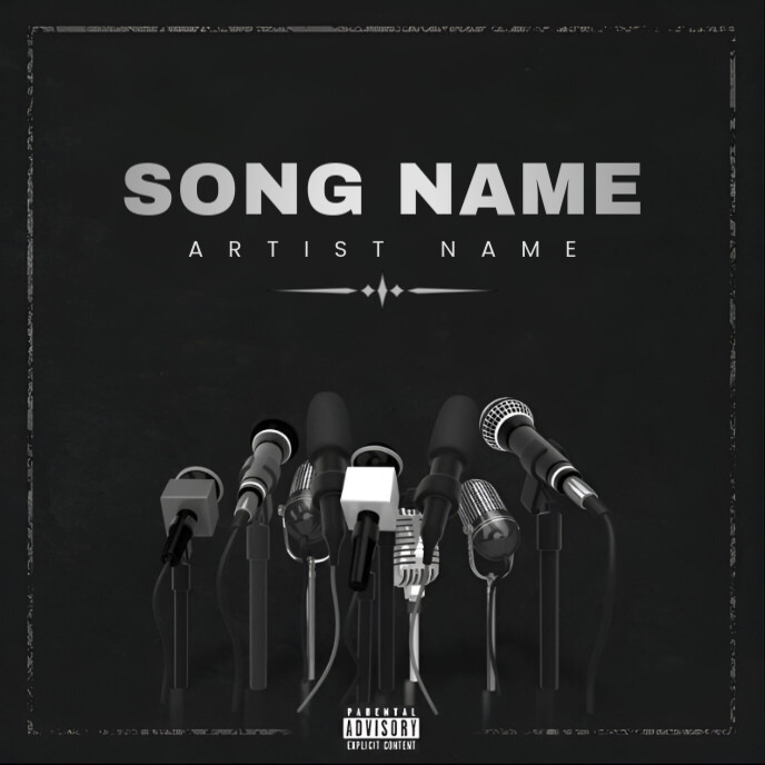 Plantilla de Black Abstract Song Cover Album Cover | PosterMyWall