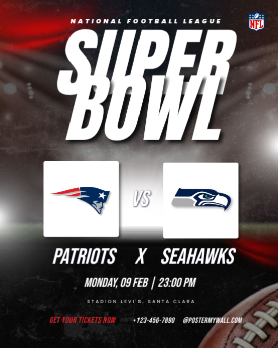 Black Abstrak American Super Bowl Game Day Instagram Portrait Template ...