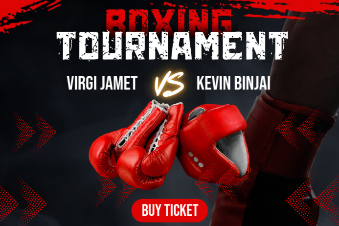 Black Abstrak Boxing Tournament Poster Template | PosterMyWall