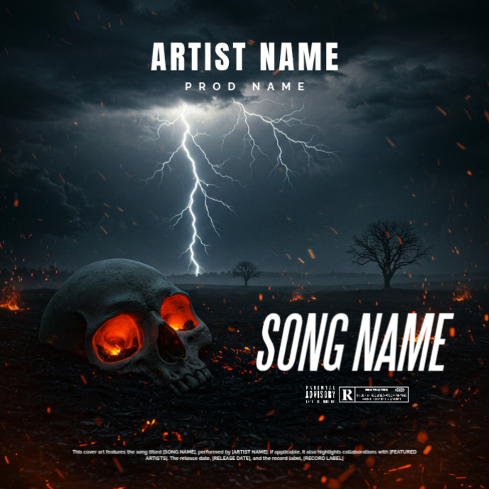Black Action Vibe Skull Album Cover Template | PosterMyWall