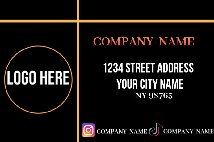 Black Address Label Label Template | PosterMyWall