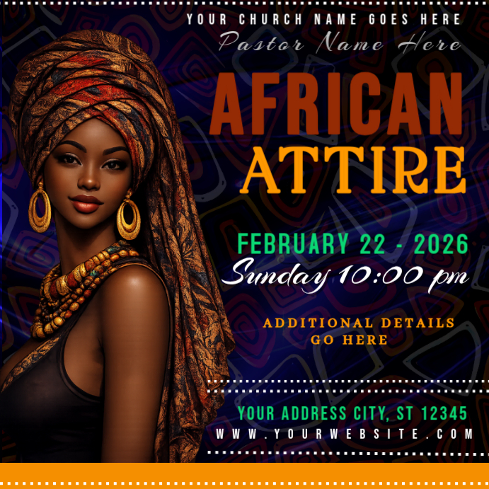 Black African Attire Instagram Post Template | PosterMyWall