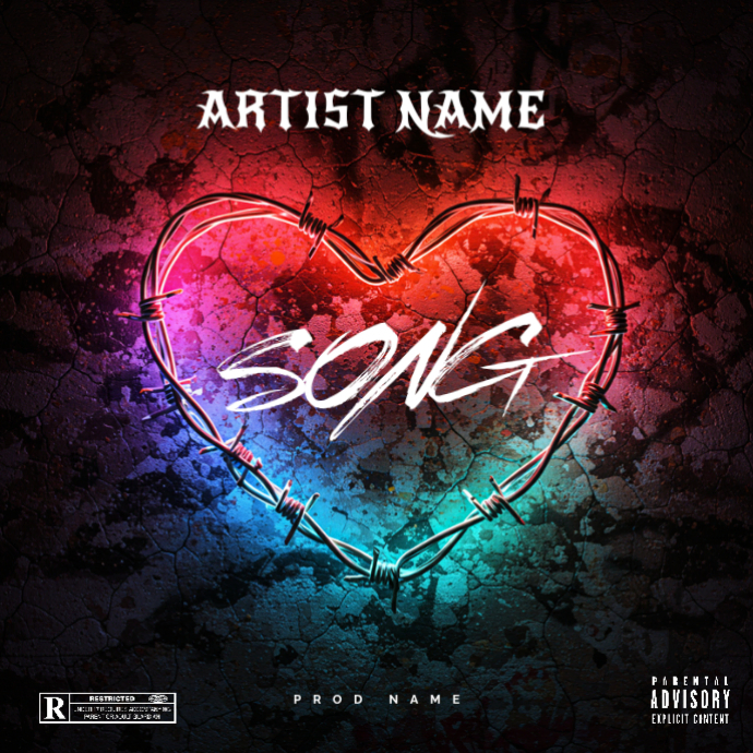 Black Album Cover graffity love Template | PosterMyWall