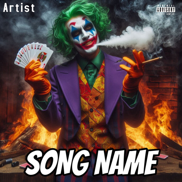 Black Album Cover Joker Album Cover Album Cover Template | PosterMyWall