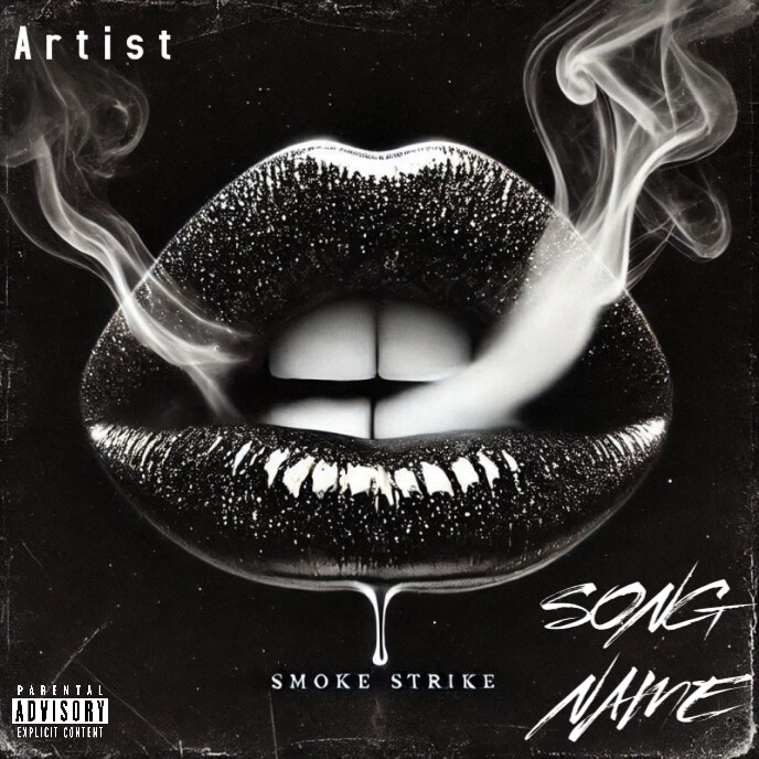 Black Album Cover Lips Album Cover Album Cover Template | PosterMyWall