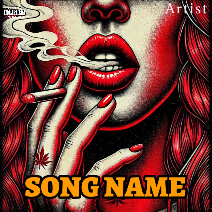 Copy of Black Album Cover Lips Album Cover Album Cover | PosterMyWall