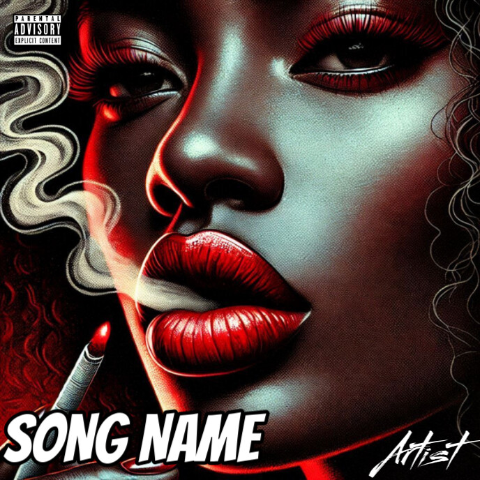 Black Album Cover Lips Album Cover Album Cover Template | PosterMyWall