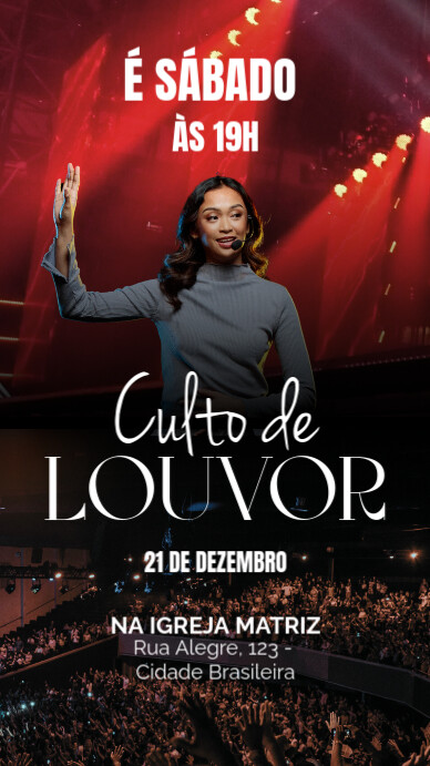 Plantilla de Black Alegre Culto De Louvor História Do Instagram ...