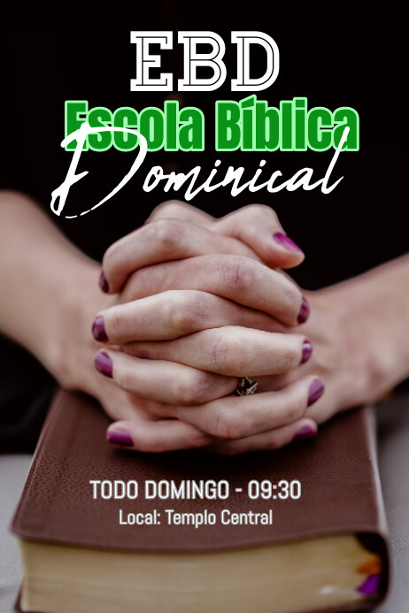 Copy of Black Alegre Escola Bíblica Dominical Cartaz | PosterMyWall