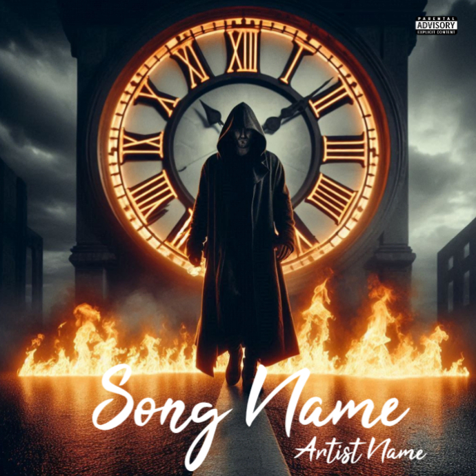 Black Alone Clock Mixtape Album Cover Album Cover Template | PosterMyWall
