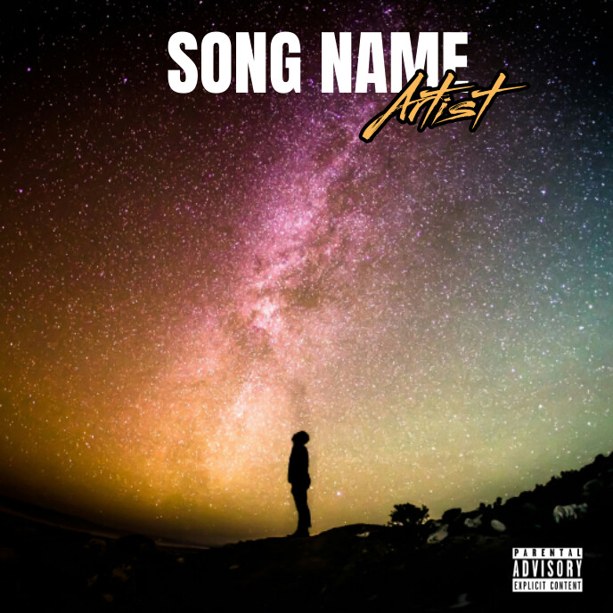 Black Alone Man Album Cover Album Cover Templat | PosterMyWall