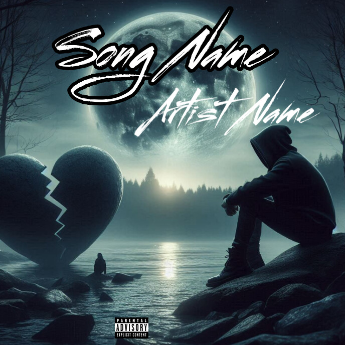 Black Alone Man Album Cover Templat | PosterMyWall