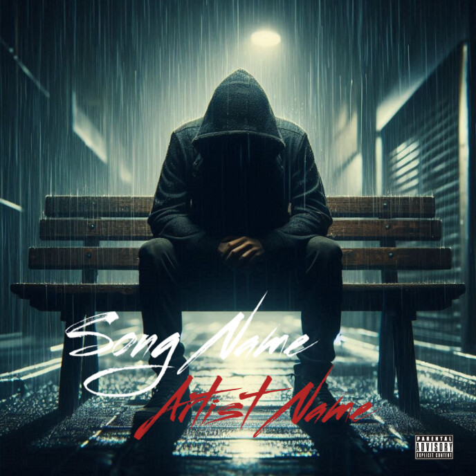 Black Alone Man Album Cover Template | PosterMyWall