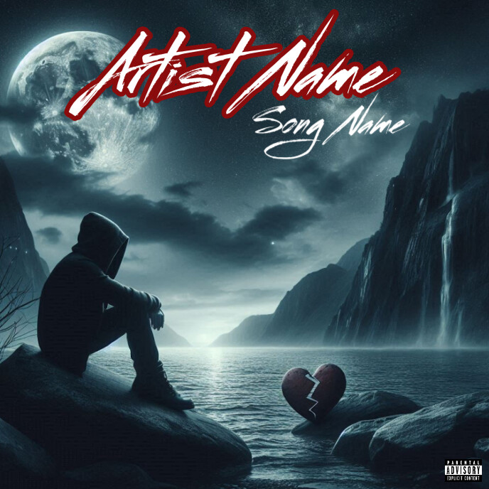 Black Alone Man Album Cover Templat | PosterMyWall