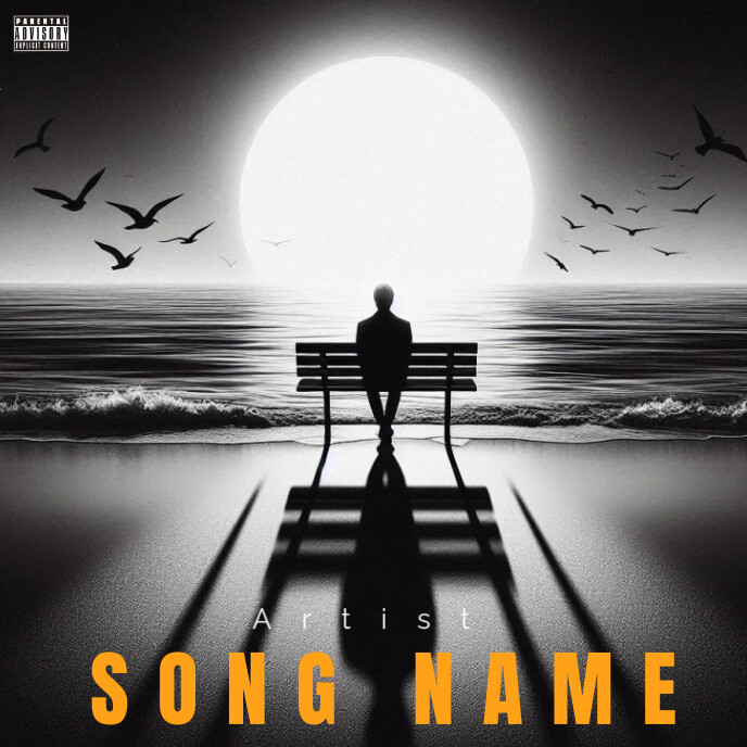 Black Alone Man Album Cover Template | PosterMyWall