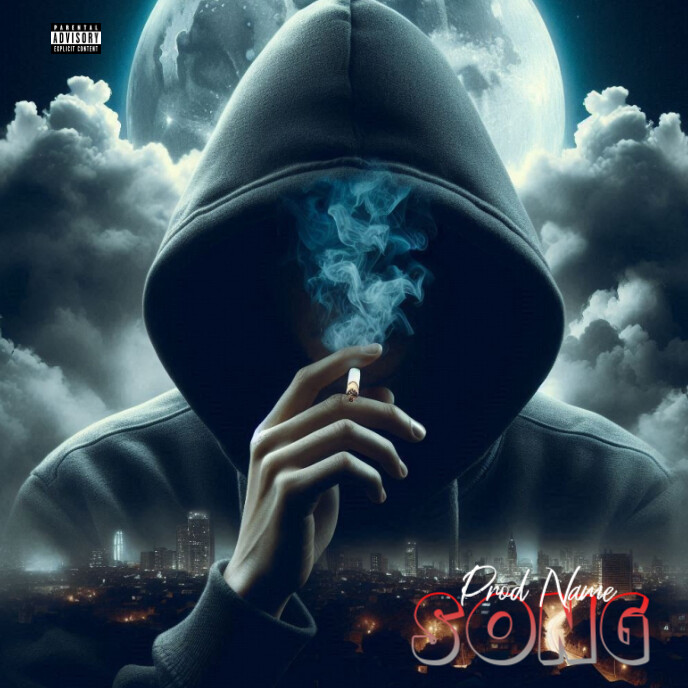 Black Alone Man Album Cover Template | PosterMyWall