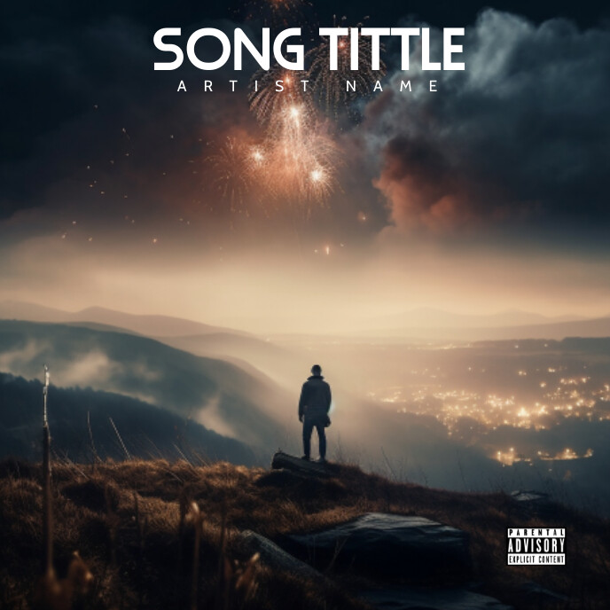 Black Alone Man Song Cover Album Cover Template | PosterMyWall