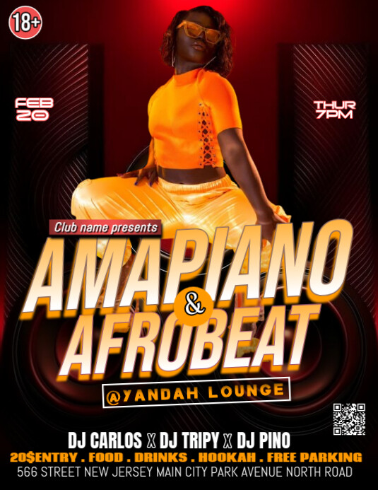 Copy of Black Amapiano & Afrobeat Party Flyer (us Letter) | PosterMyWall