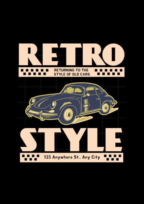 Black and Beige Retro Style T-Shirt Template | PosterMyWall