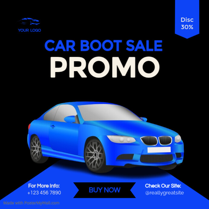 Copy of Black and Blue Car Boot Sale Promo Facebook Post | PosterMyWall