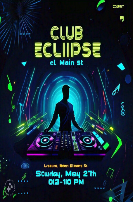 Black and blue maximalist and joyful night cl Template | PosterMyWall