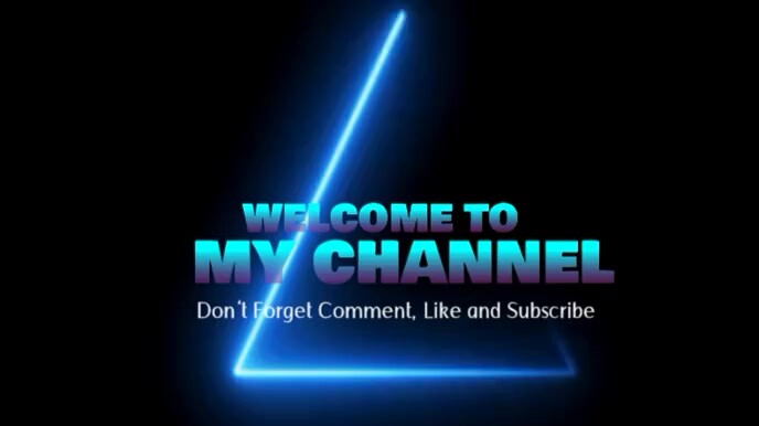 Copy of Black and blue neon Gradient Welcome to My Channel YouTube ...