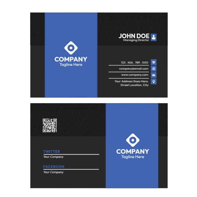 Black And Blue Professional Postcard Template | PosterMyWall