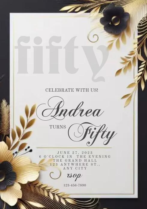 Black and Gold - Birthday Invitation Template | PosterMyWall