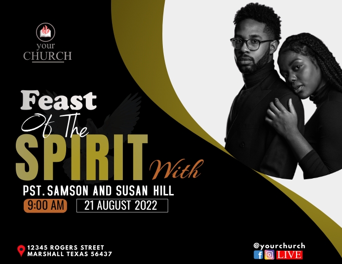 black and gold church template (8) | PosterMyWall