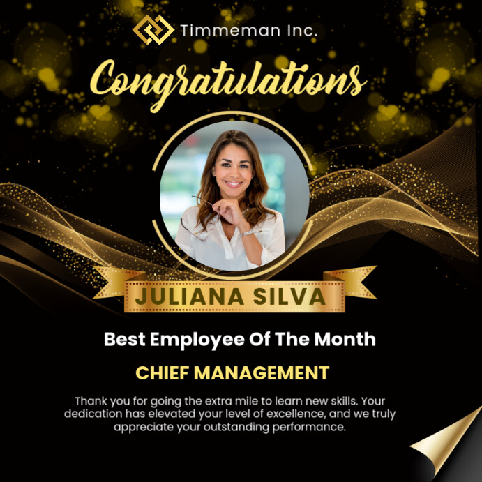 Black and Gold Elegant Congratulations Instagram Post Template | PosterMyWall