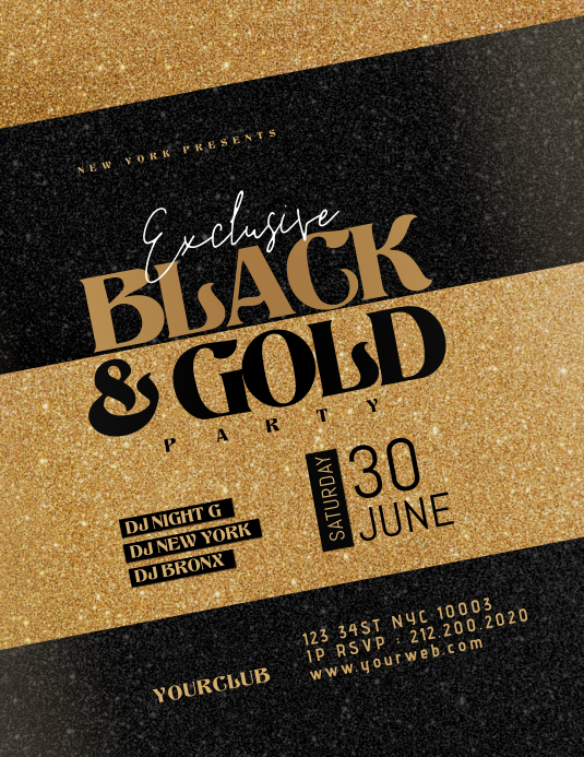 BLACK And GOLD Flyer Template | PosterMyWall