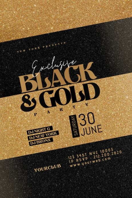 Plantilla de BLACK And GOLD Flyer Template | PosterMyWall