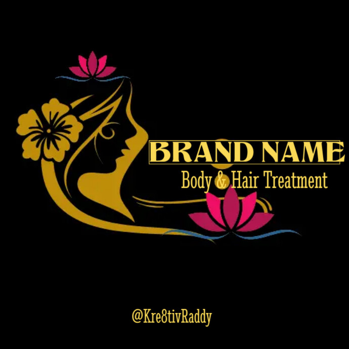 Black and Gold hair and body logo Template | PosterMyWall