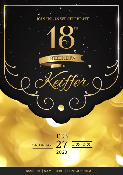 Black and gold Invitation Template | PosterMyWall