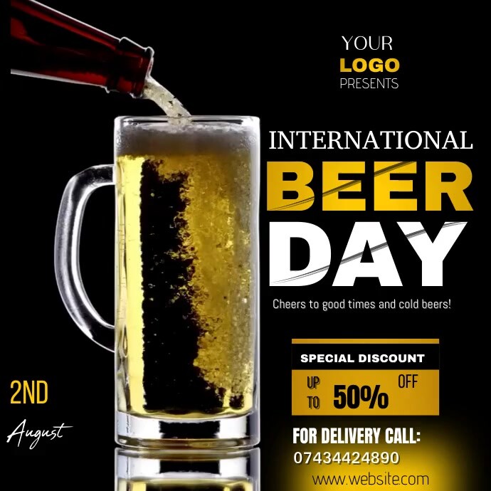 Plantilla de Black and gold Maximalist International Beer | PosterMyWall