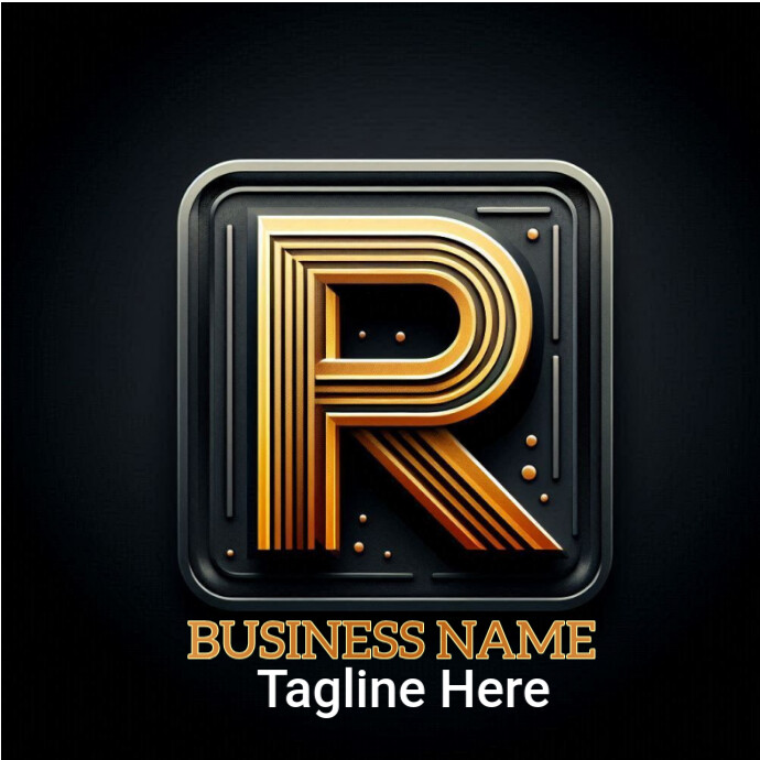 Copy of Black and gold R logo icon/ R brand & business logo design ...