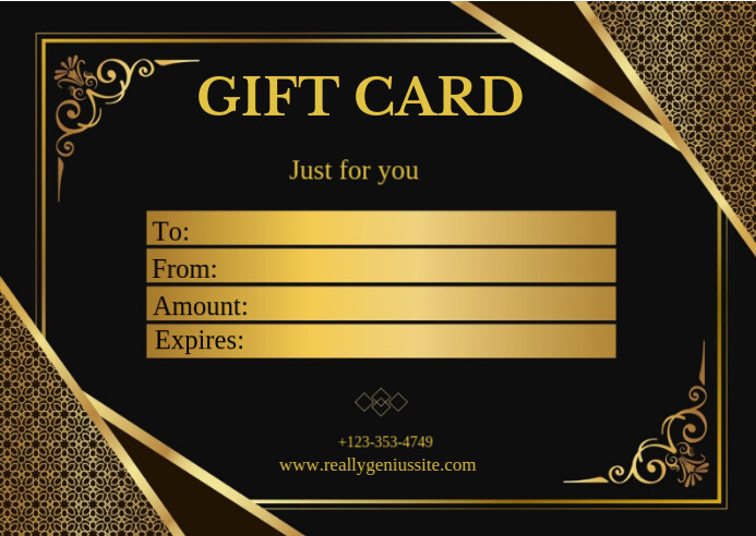 Modèle Black and Gold Simple Gift Card | PosterMyWall