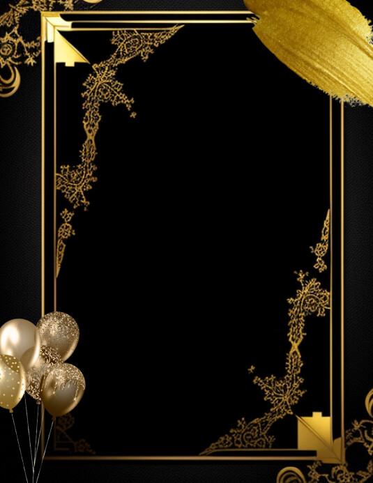 Black and Gold Vintage invitation template | PosterMyWall