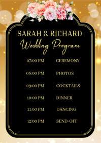Wedding Ceremony Schedule A6 Template | PosterMyWall