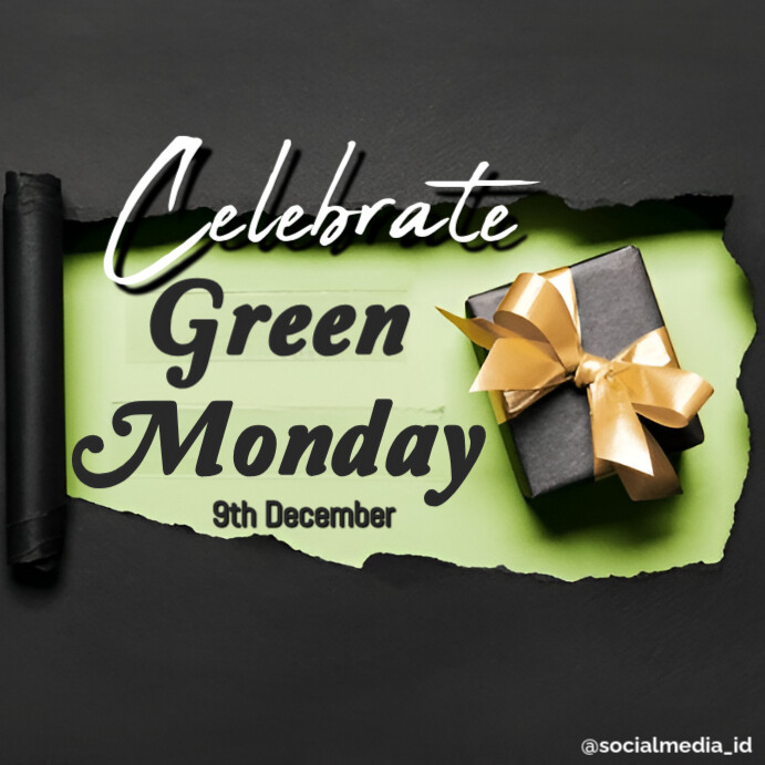 Black and green Modern & Minimal Green Monday Instagram Post Template ...