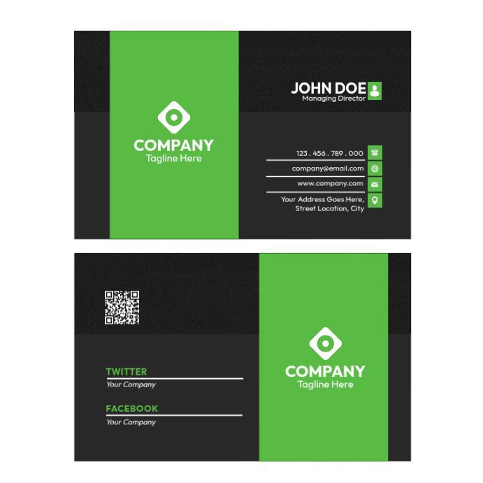 Black And Green Professional Postcard Design Template | PosterMyWall
