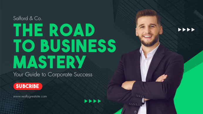 Black and Green Simple Business Youtube Thumbnail Template | PosterMyWall