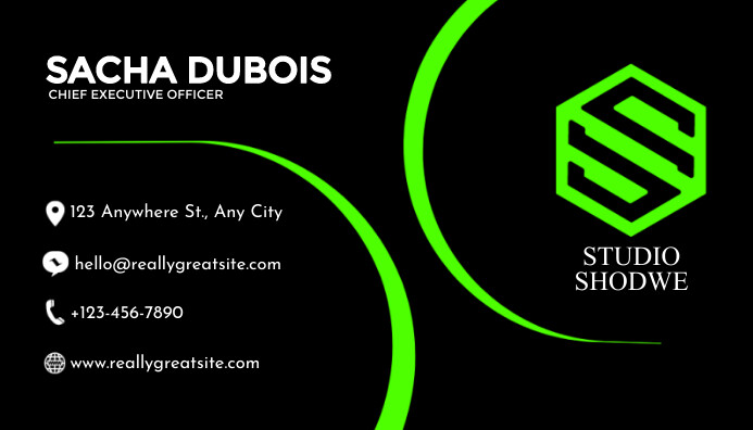 Plantilla de Black And Green Studio Shodwe Modern Business | PosterMyWall