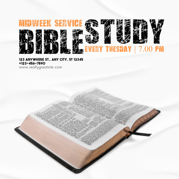 Black and Orange Aesthetic Bible Study Instagram Post Template ...