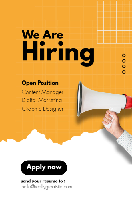 Black And Orange Modern We Are Hiring Poster Template | PosterMyWall