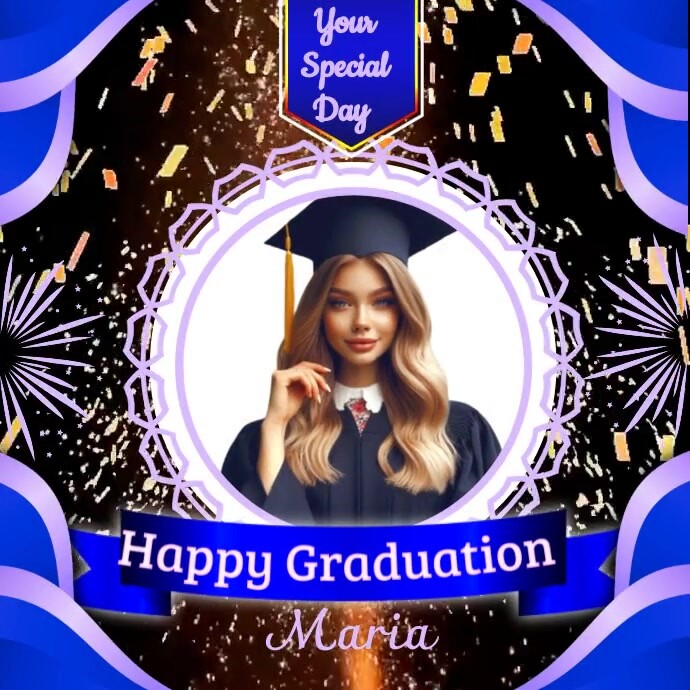 Plantilla de BLACK AND PURPLE JOYFUL GRADUATION CELEBRATIO | PosterMyWall